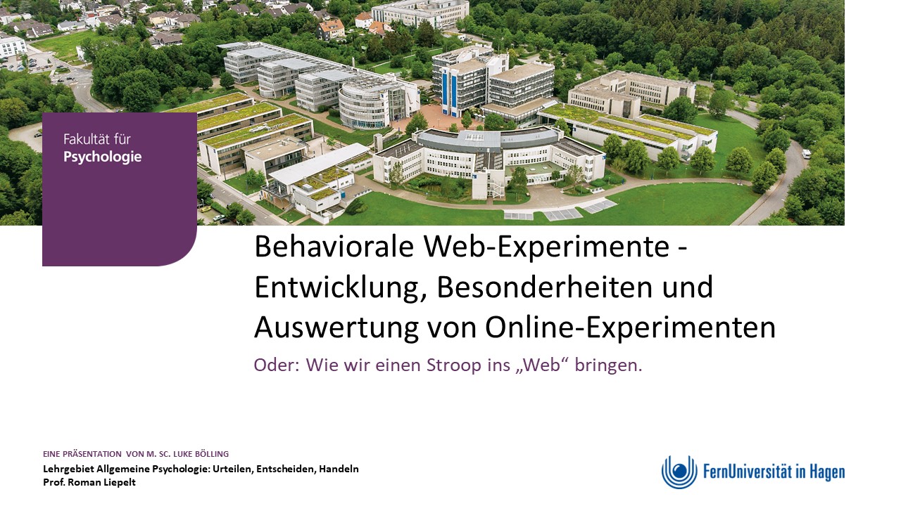 Workshop - Behaviorale Online Experimente | Psychfactors by Luke Bölling